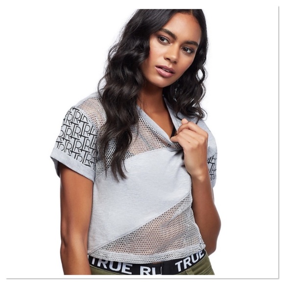 True Religion | Tops | True Religion Womens Mesh Panel Crop Top Size S ...